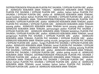 JASA PEMASANGAN PLAFON PVC SHUNDA/ INDOFON GYPSUM GRC DI ADIMULYO ...