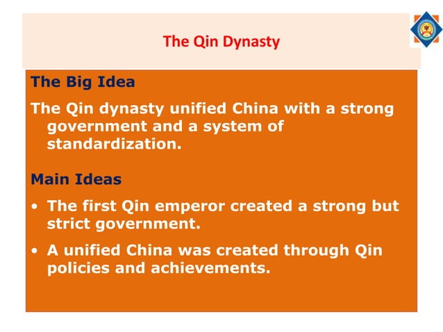 Qin dynasty unit 4 History and Culture | PPT
