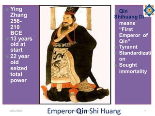 Qin dynasty unit 4 History and Culture | PPTX