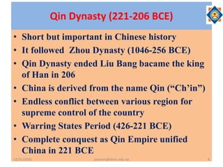 Qin dynasty unit 4 History and Culture | PPTX