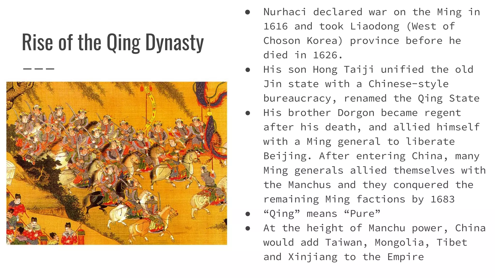 Qing dynasty of china, choson dynasty of korea, and the muromachi and ...