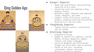 Qing dynasty of china, choson dynasty of korea, and the muromachi and ...