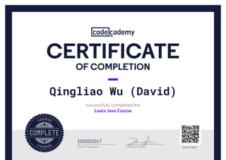 Qingliao wu codecademy | PDF
