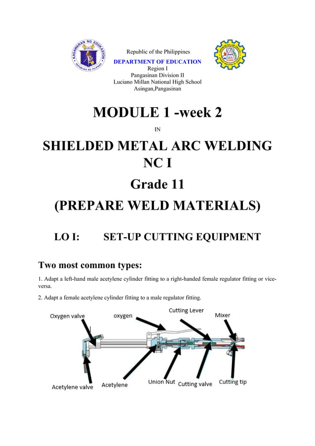 shielded metal arc welding nc 1 moduleQ I Nikolai Week 1-2.docx