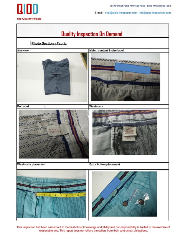 Qiod final inspection report.xls | Logistics | Business