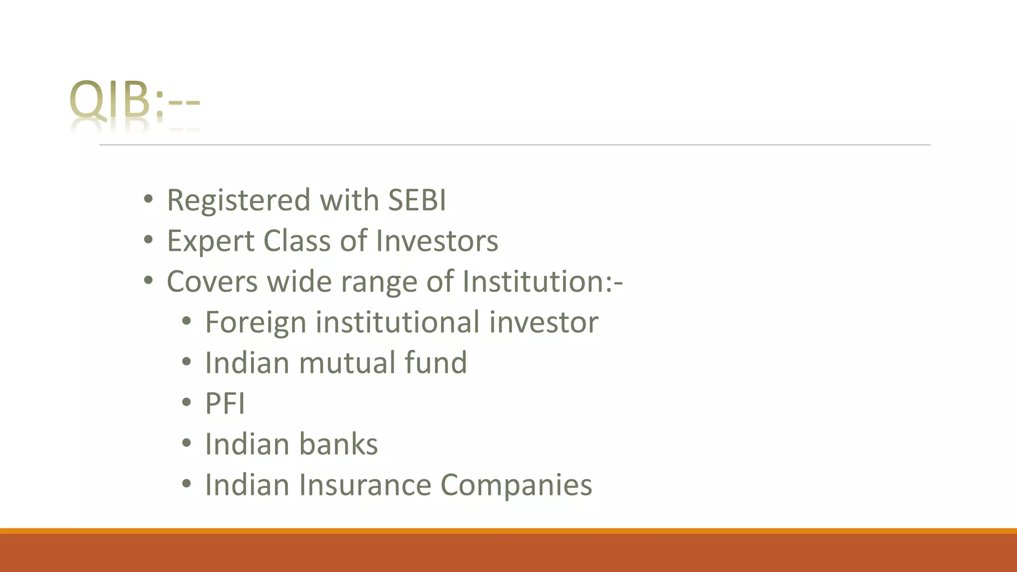 Qualified Institutional Placement capital raising tool | PPTX