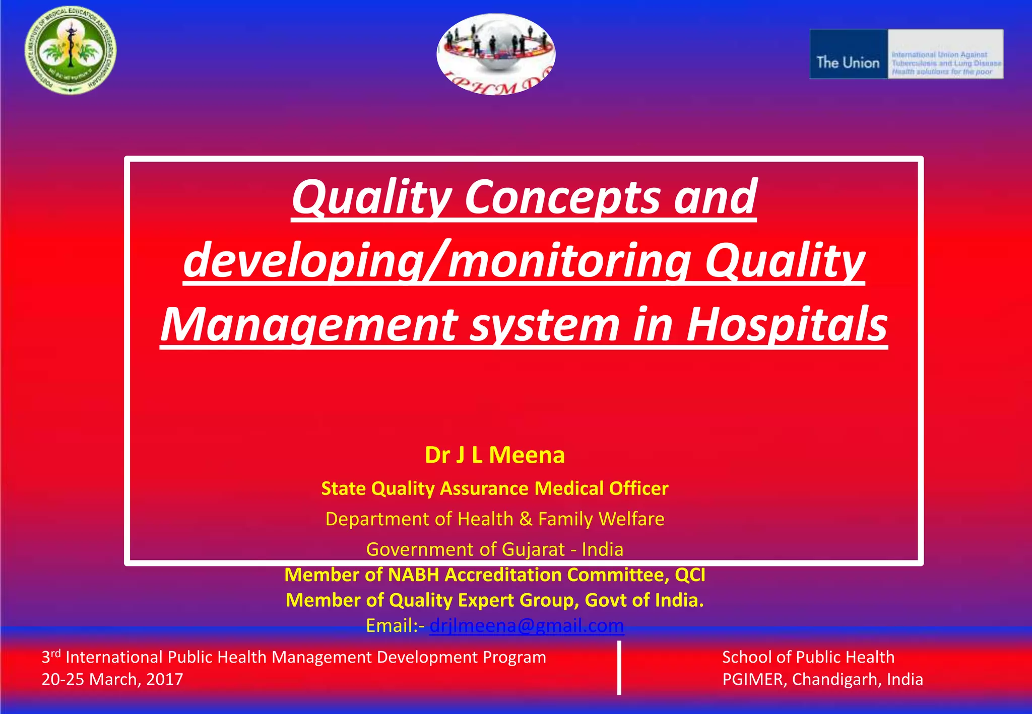 Quality Concepts and developing/monitoring Quality Management system in ...