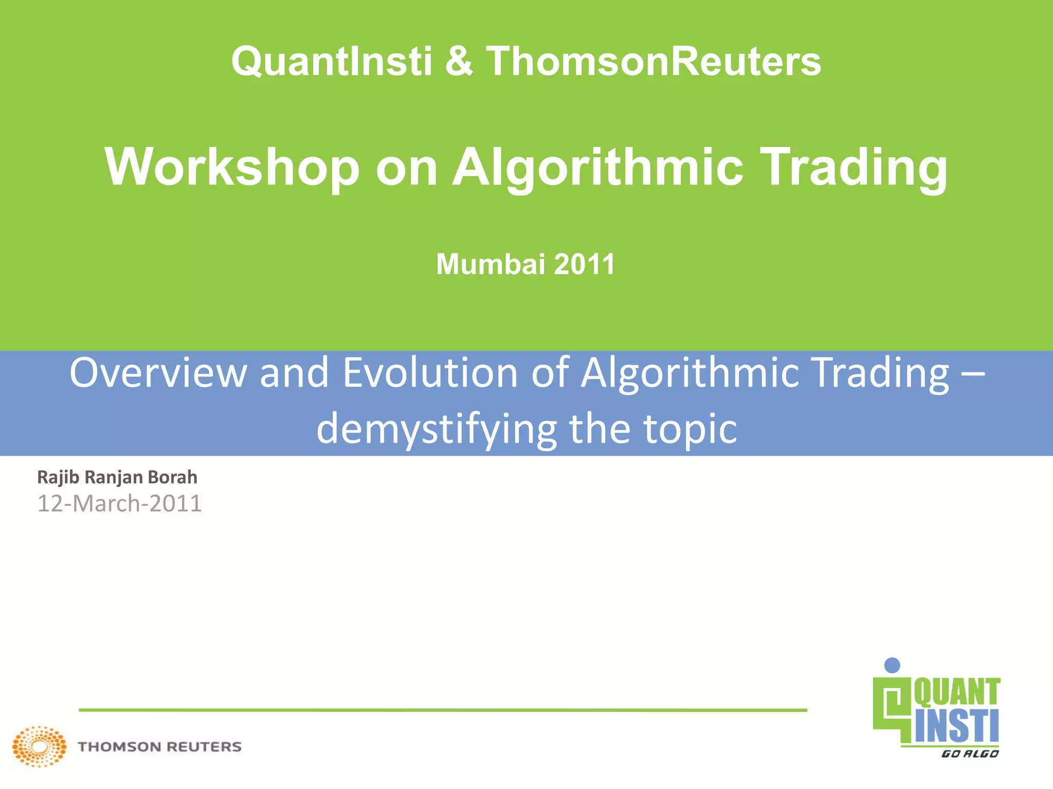 Overview and Evolution of Algorithmic Trading | PPT
