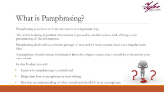 Paraphrasing | PPTX