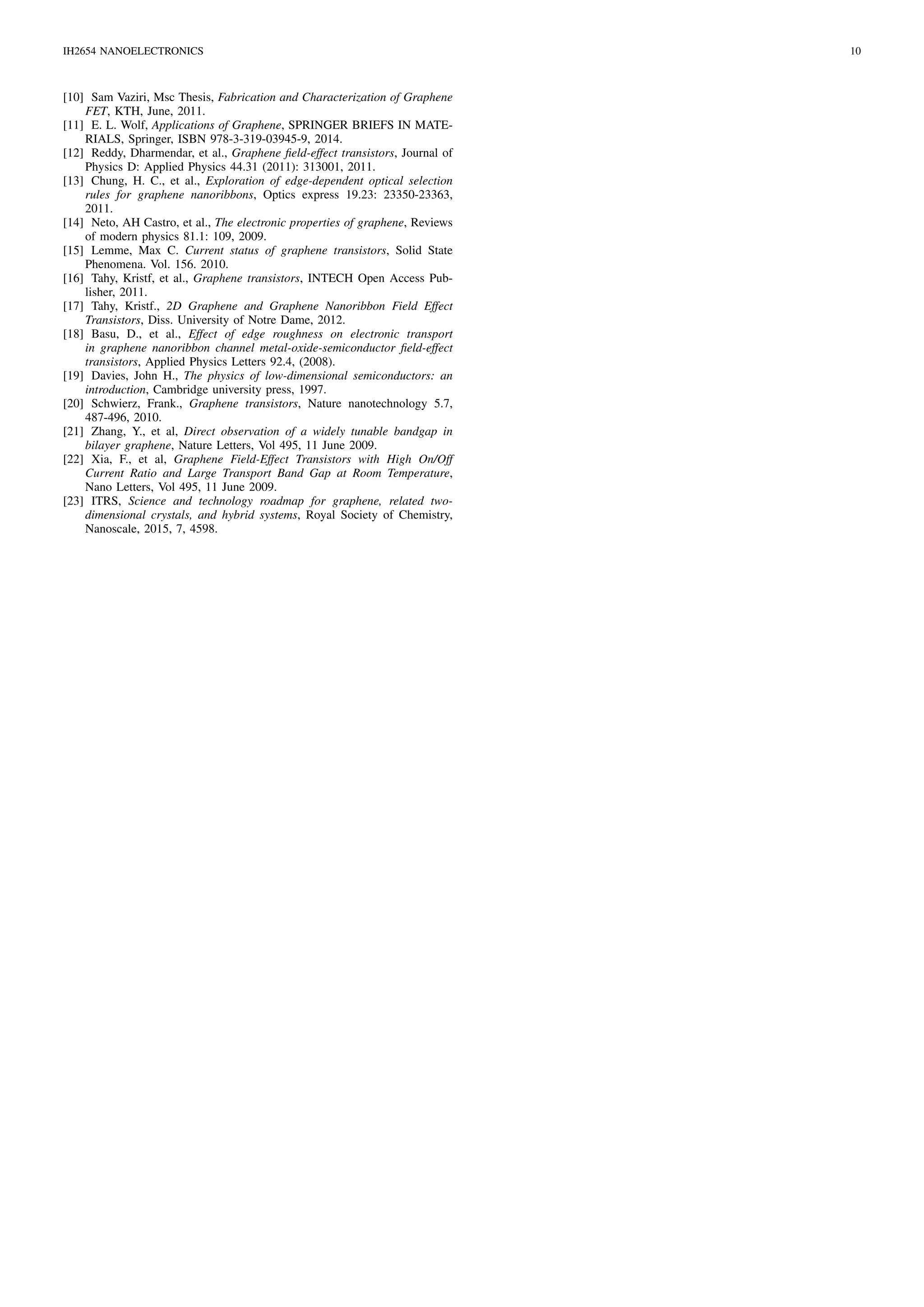 Graphene Field Effect Transistor Pdf