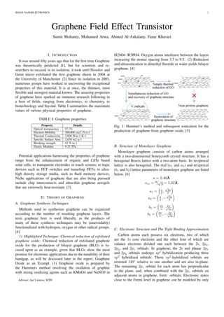 Graphene Field Effect Transistor | PDF