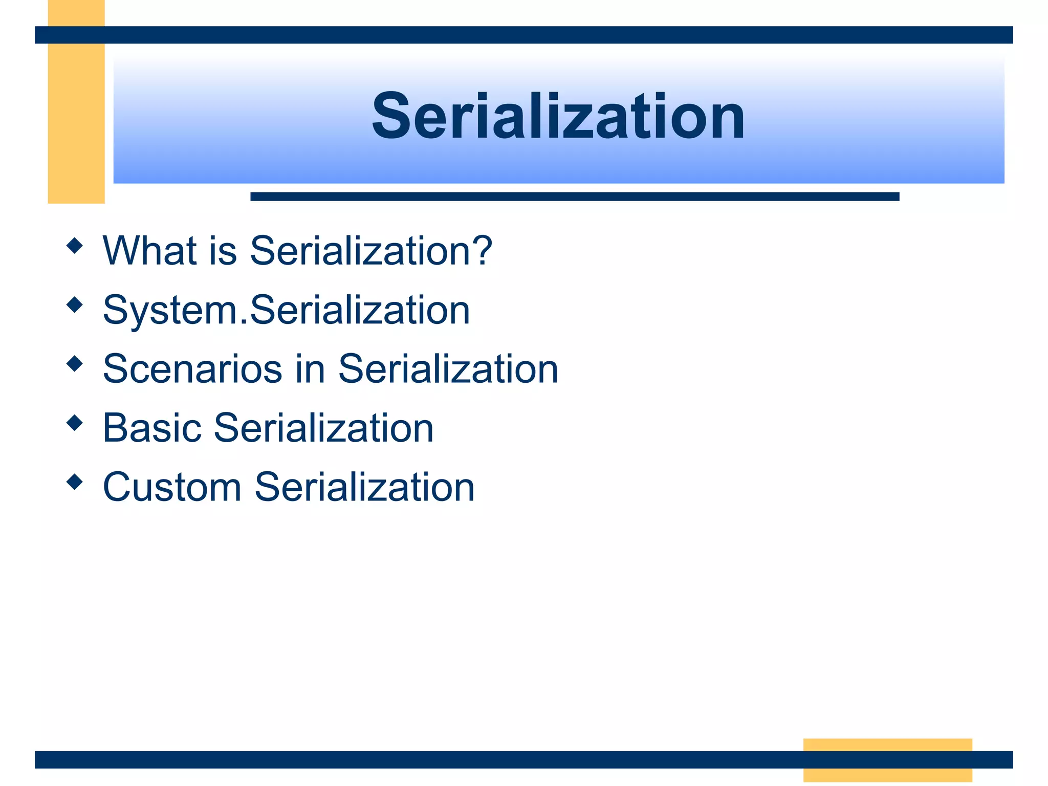 Serialization/deserialization | PPT