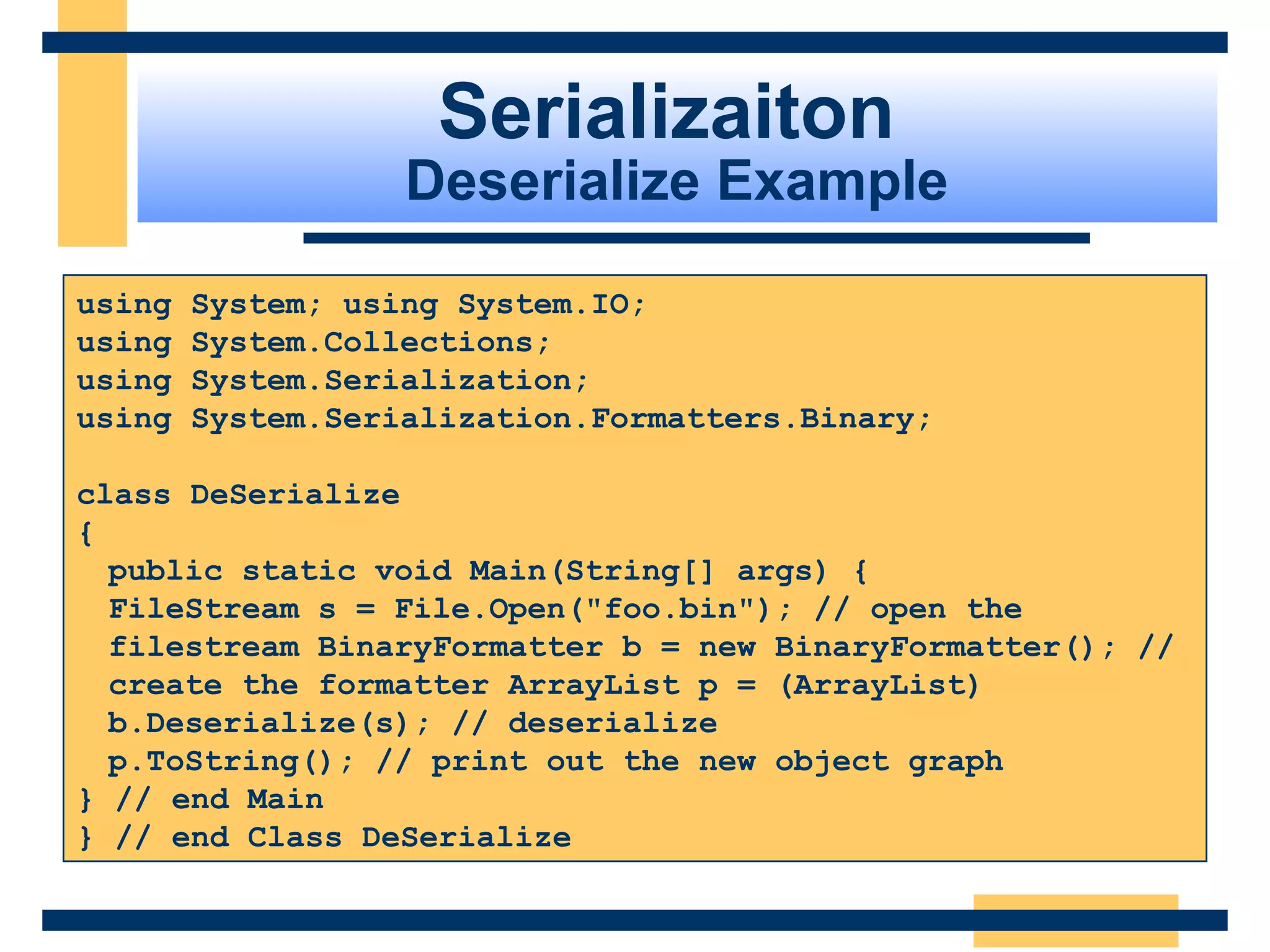 Serialization/deserialization | PPT