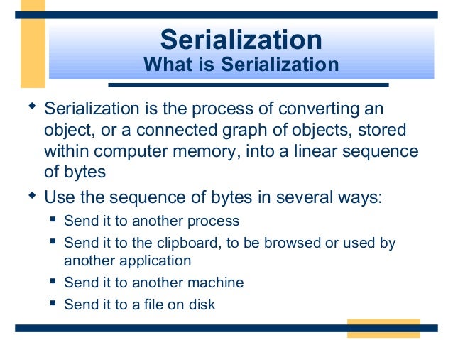 Serialization Deserialization