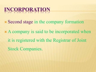 Formation of a company | PPT