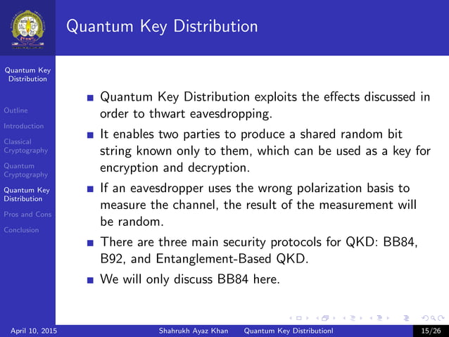 Quantum Key Distribution | PDF