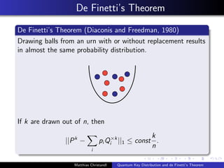 Qkd and de finetti theorem | PPT