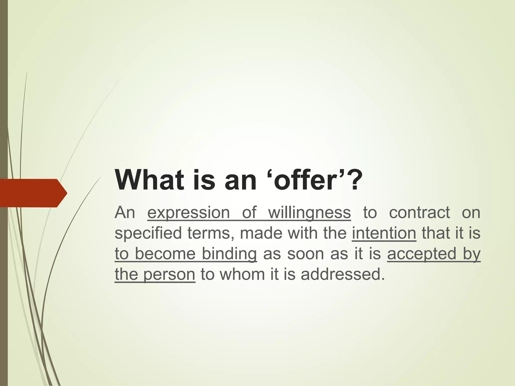 General Principles of Offer and Invitation to Treat | PPTX