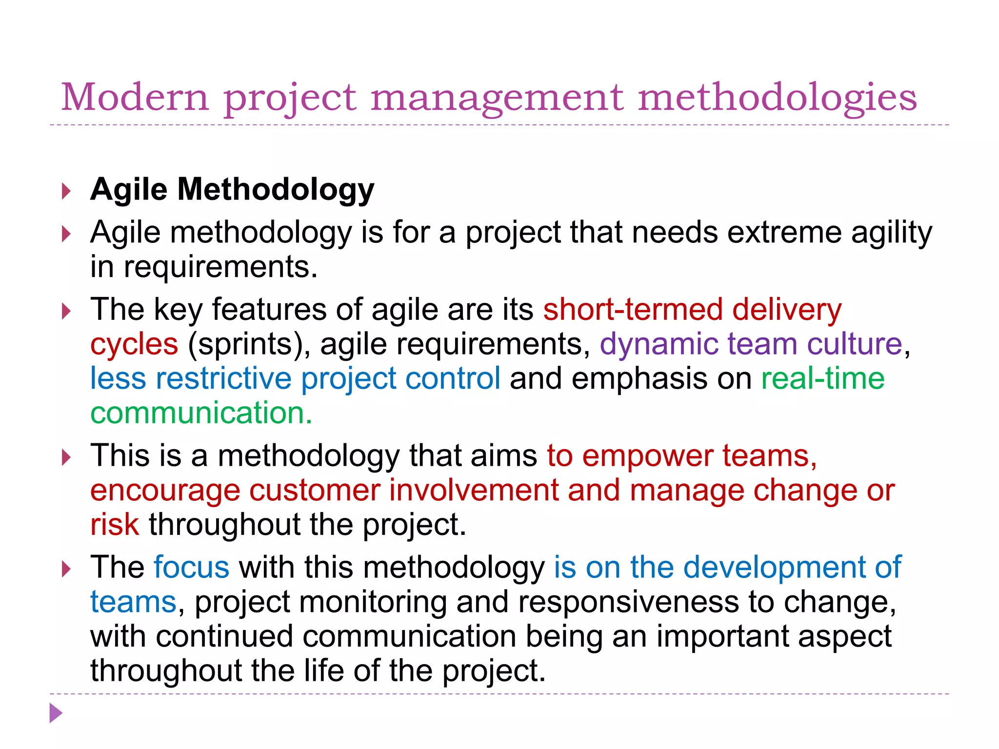 Different project management methodologies | PPTX