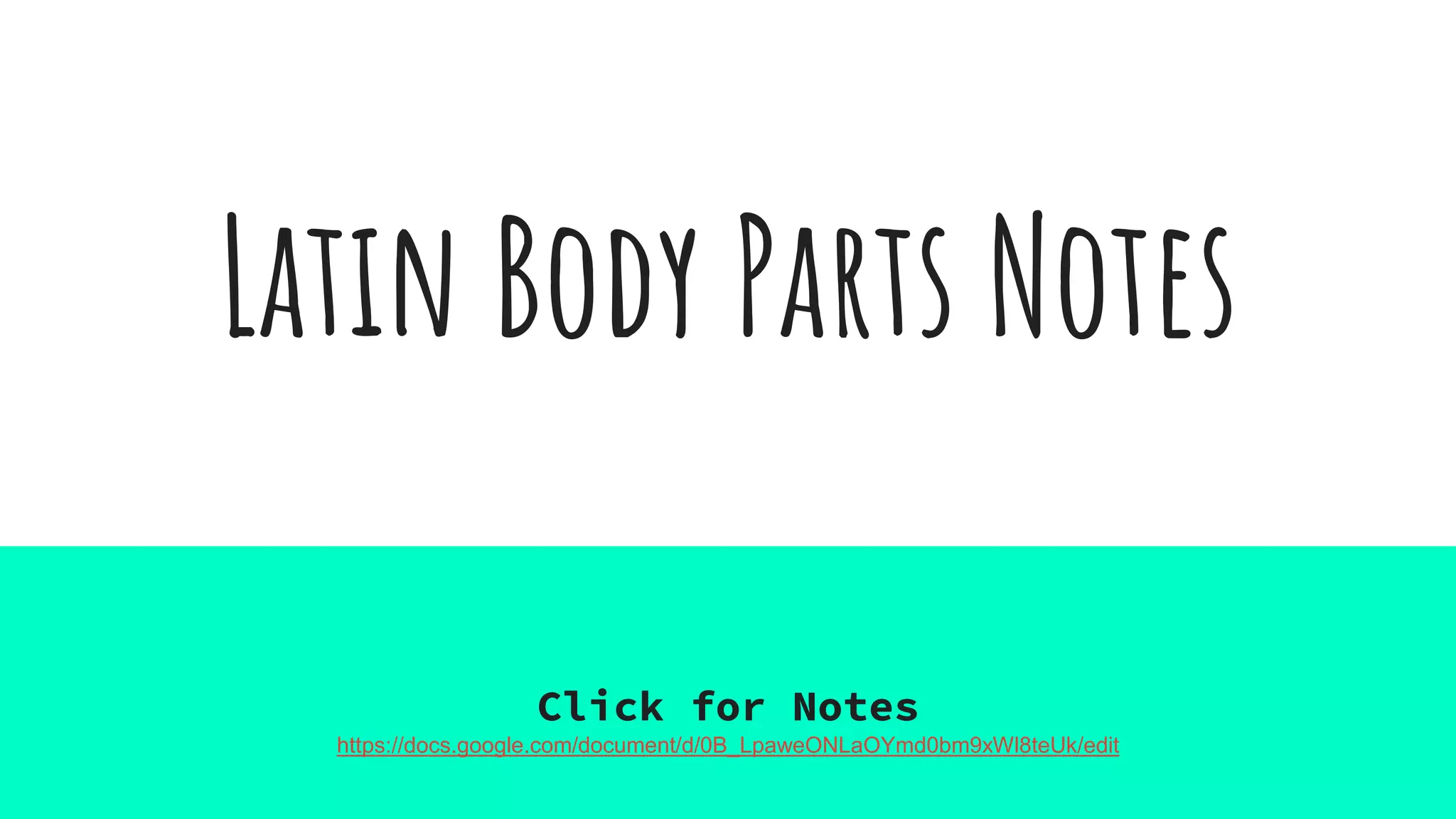 Wages Latin class objects&Latin body parts slide show lesson | PPTX