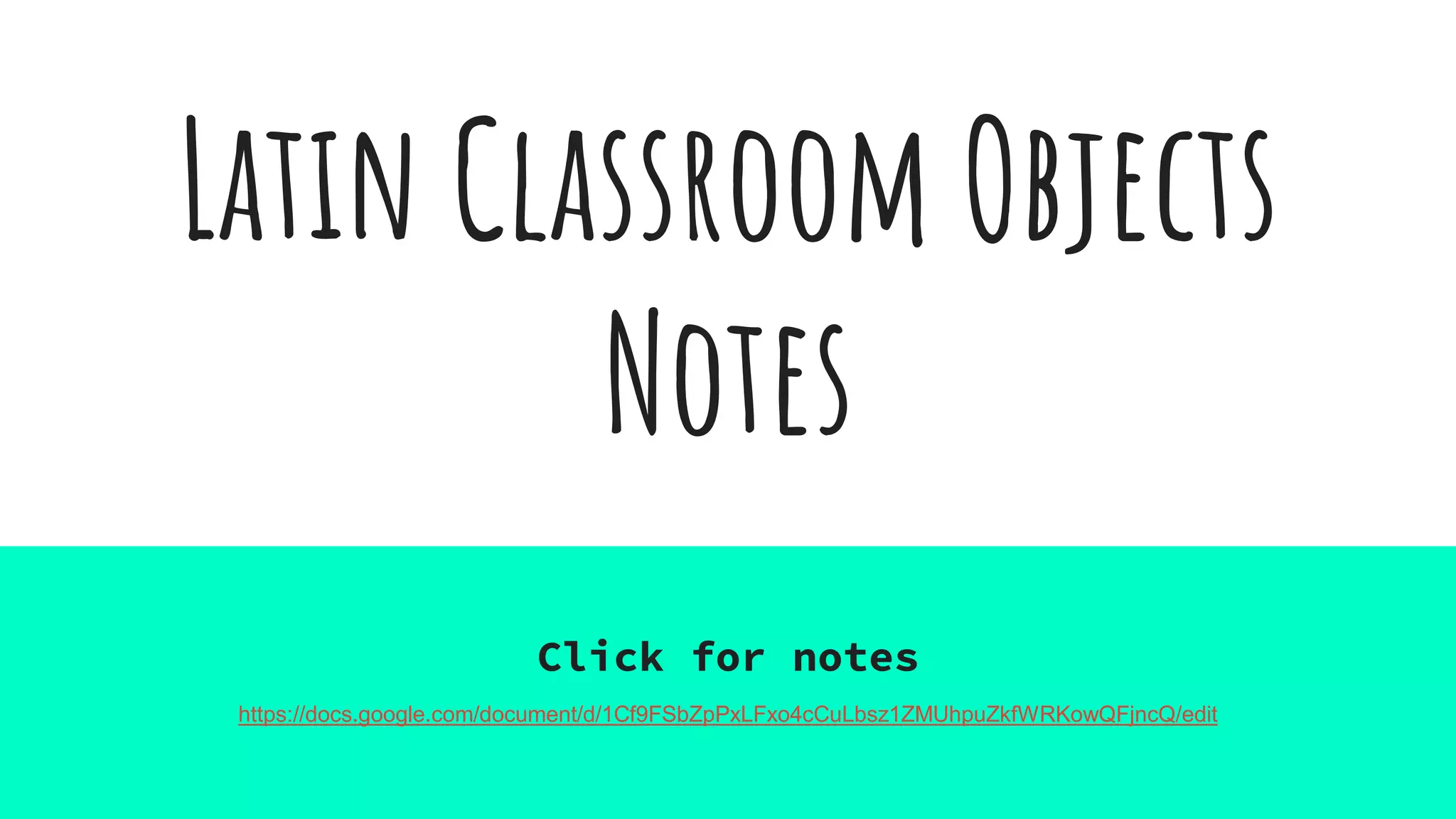 Wages Latin class objects&Latin body parts slide show lesson | PPTX