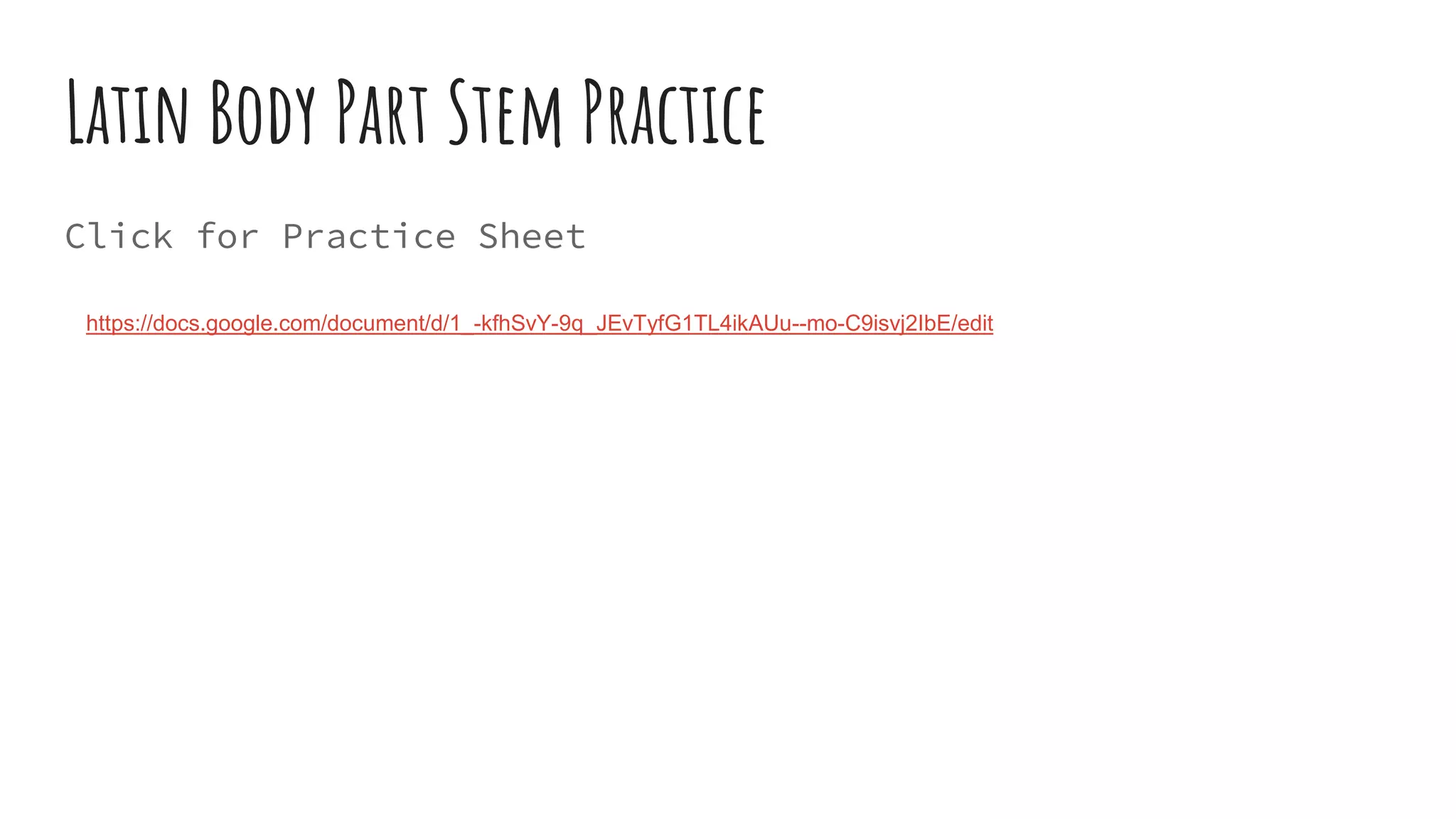 Wages Latin class objects&Latin body parts slide show lesson | PPTX