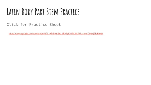 Wages Latin class objects&Latin body parts slide show lesson | PPT