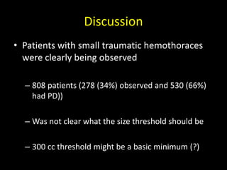 Haemothorax: To drain or not to drain? | PPT