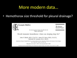 Haemothorax: To drain or not to drain? | PPT