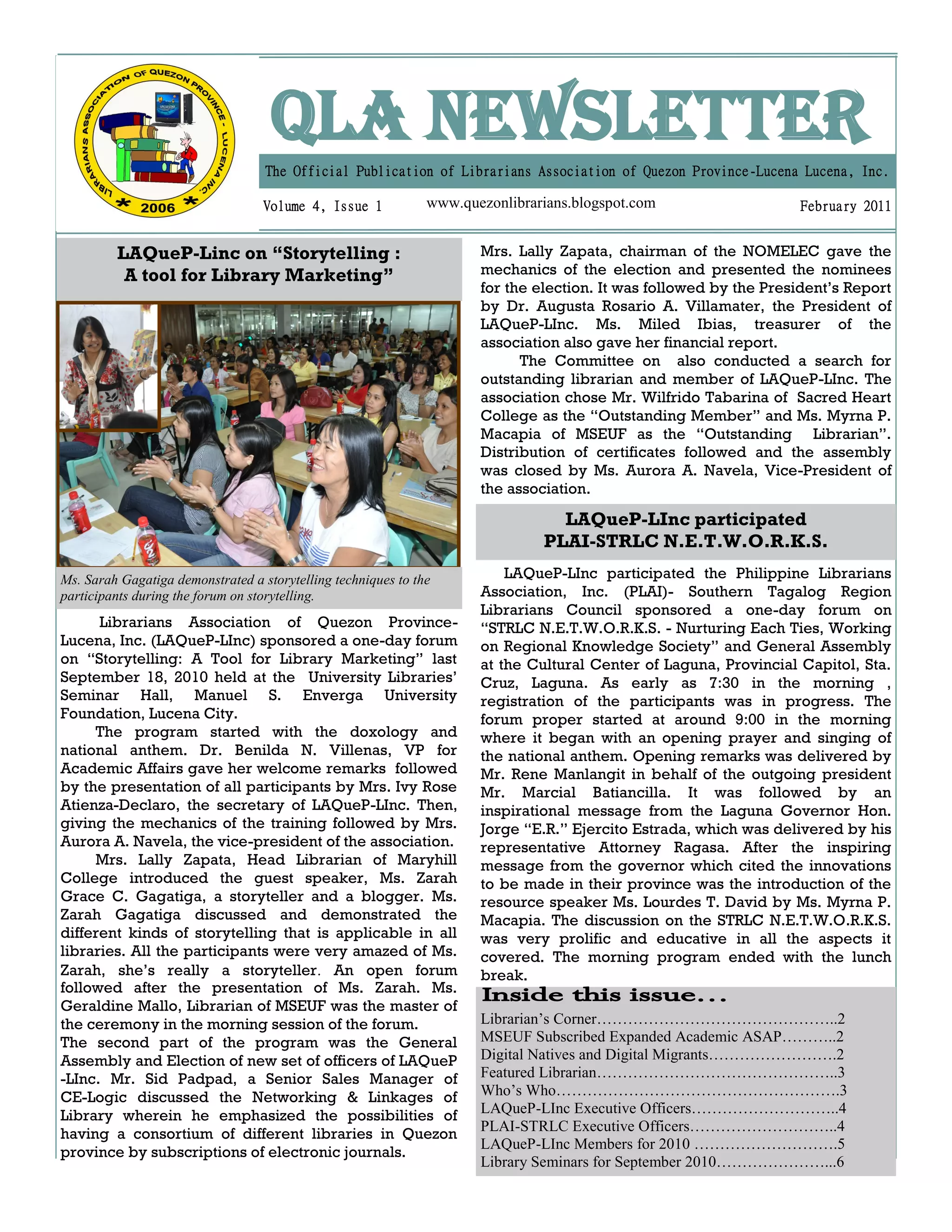 Qla Newsletter February 2011 | PDF