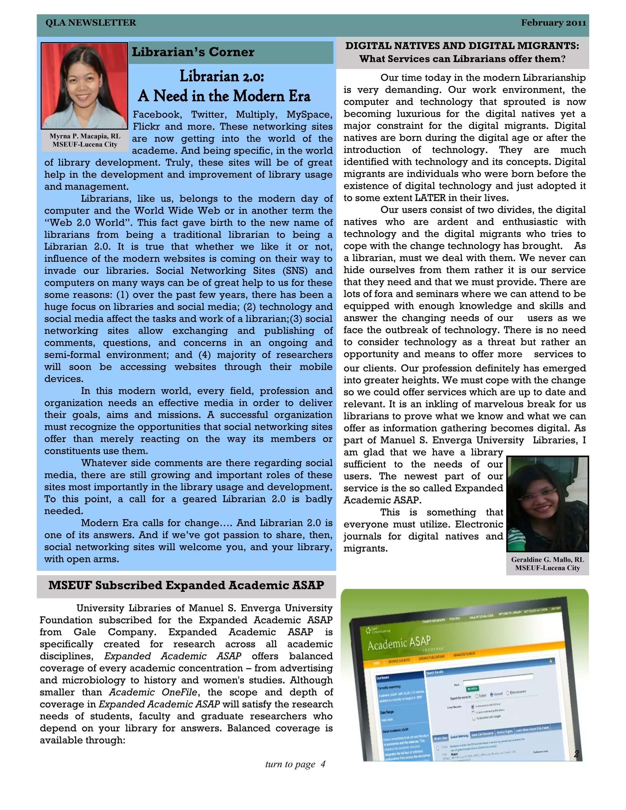 Qla Newsletter February 2011 | PDF | Internet for Beginners | Internet