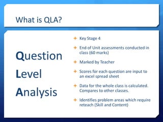 Question Level Analysis and Pupil Progress Review Meetings | PPTX