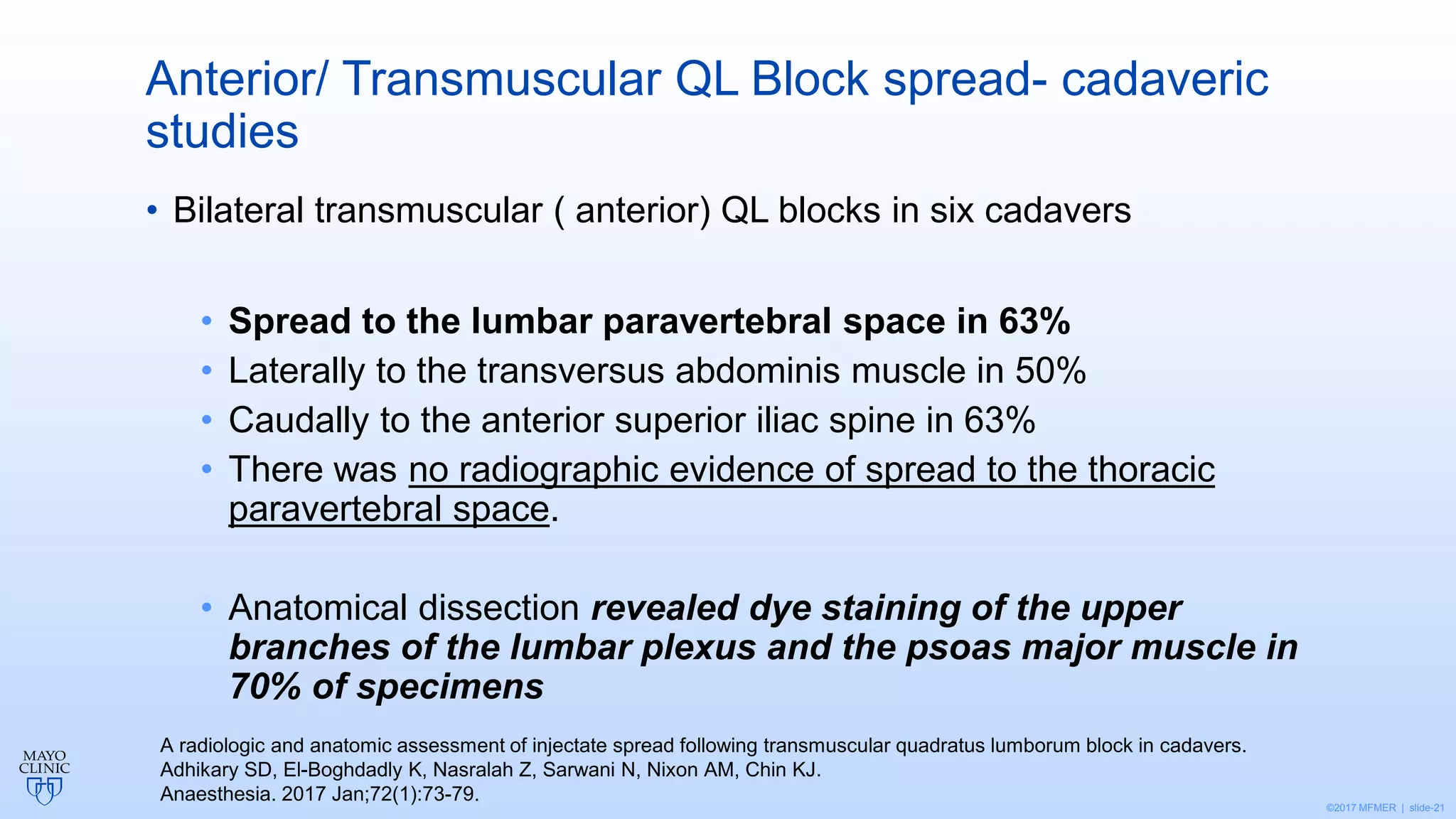 Quadratus Lumborum Block - Dr. V Koyyalamudi | PPTX