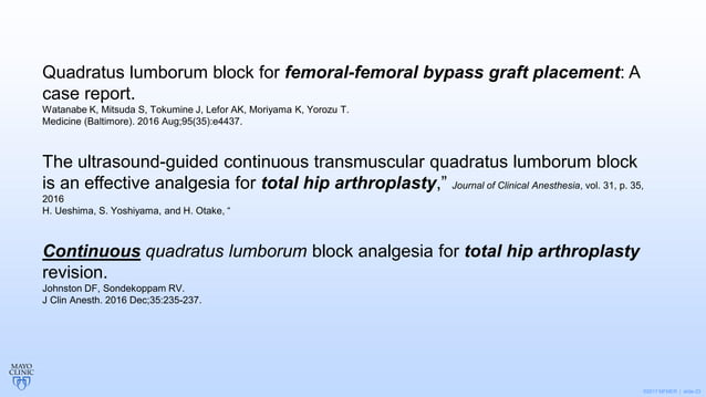 Quadratus Lumborum Block - Dr. V Koyyalamudi | PPTX