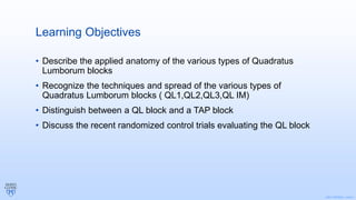 Quadratus Lumborum Block - Dr. V Koyyalamudi | PPTX