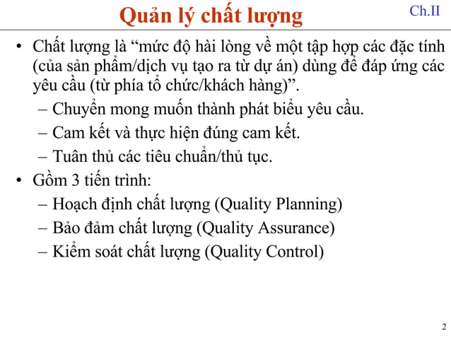 Qlda Chp2 Quan Ly Chat Luong | PPT