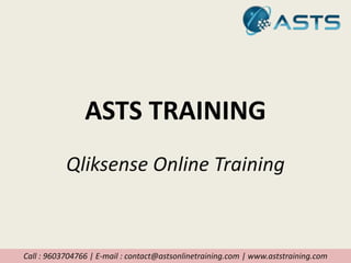Qliksense online training asts training | PPTX