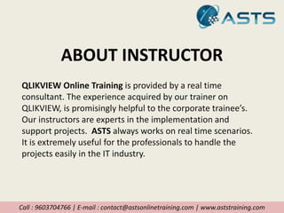 Qliksense online training asts training | PPTX