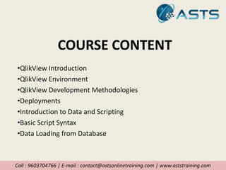 Qliksense online training asts training | PPTX