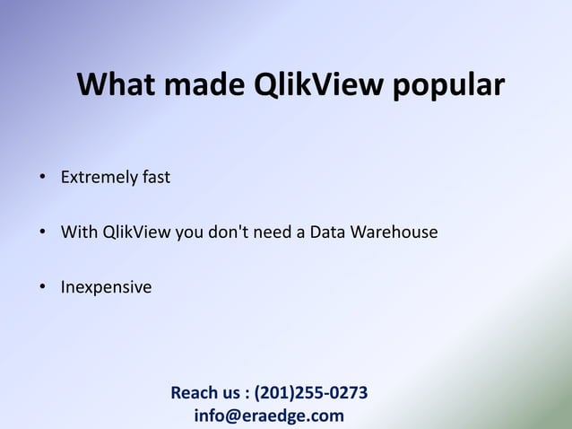Qlikview Introduction - EraEdge | PPTX | Search | Internet