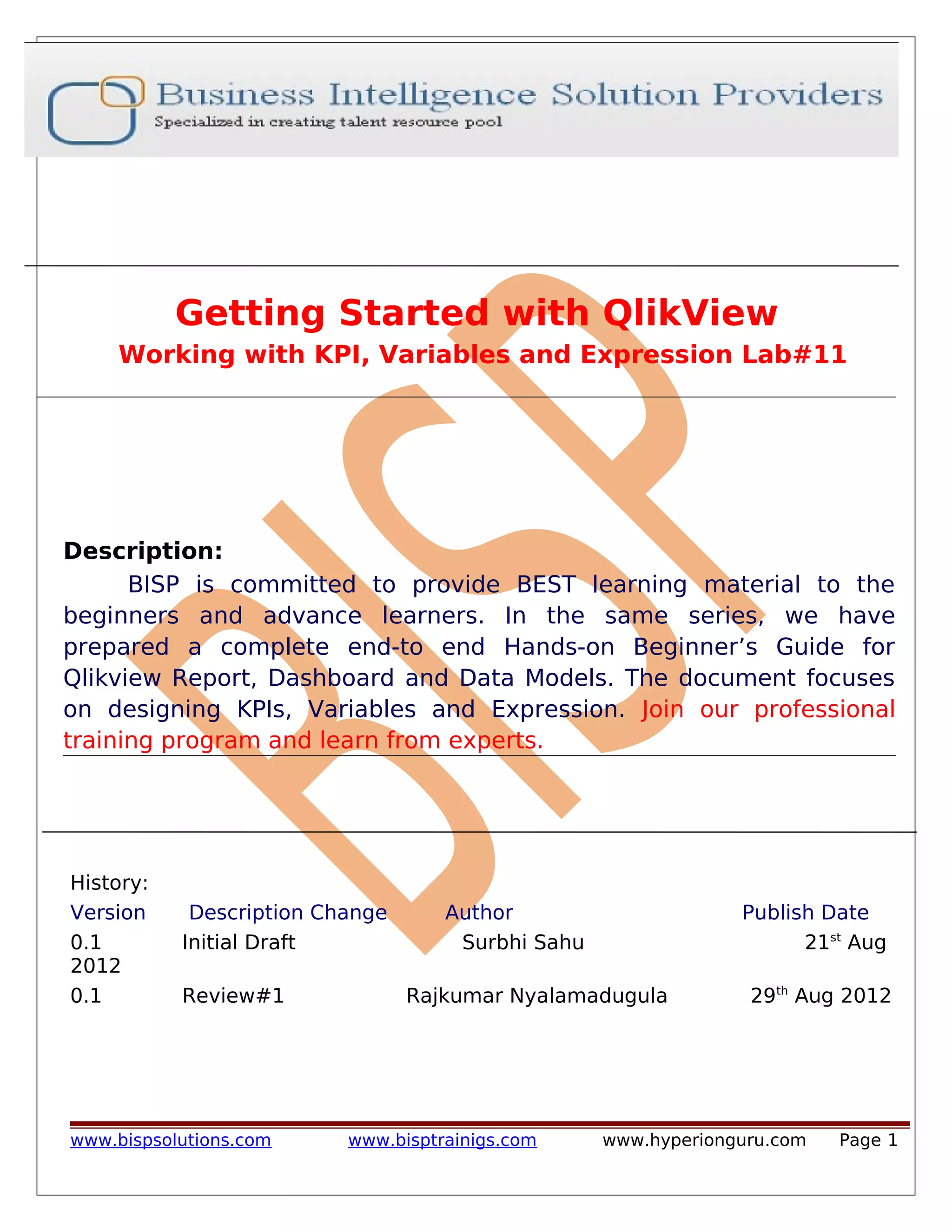 Qlikview working-with-kp is-variables-and-expression-doc | PDF | Desktop Publishing | Computer ...