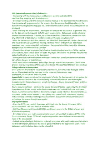 Qlik view development life cycle | DOCX | Operating Systems | Computer Software and Applications