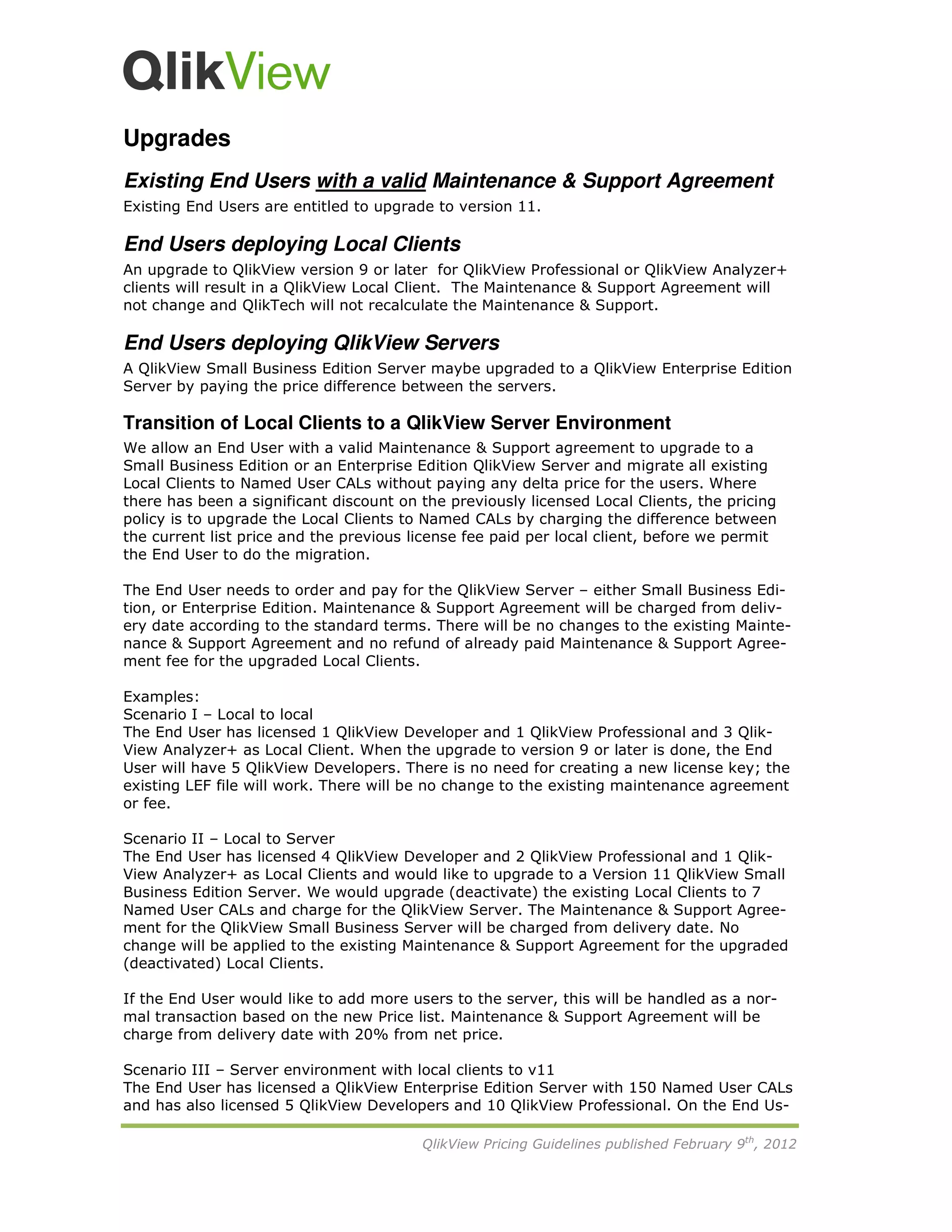 QlikView licensing and pricing guidelines 2012 | PDF