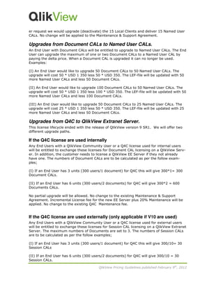 QlikView licensing and pricing guidelines 2012 | PDF