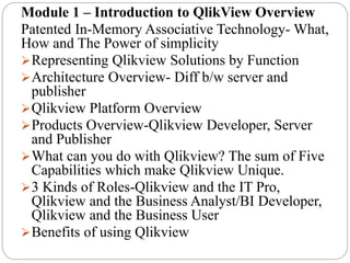 Qlikview online training | PPTX | Databases | Computer Software and Applications