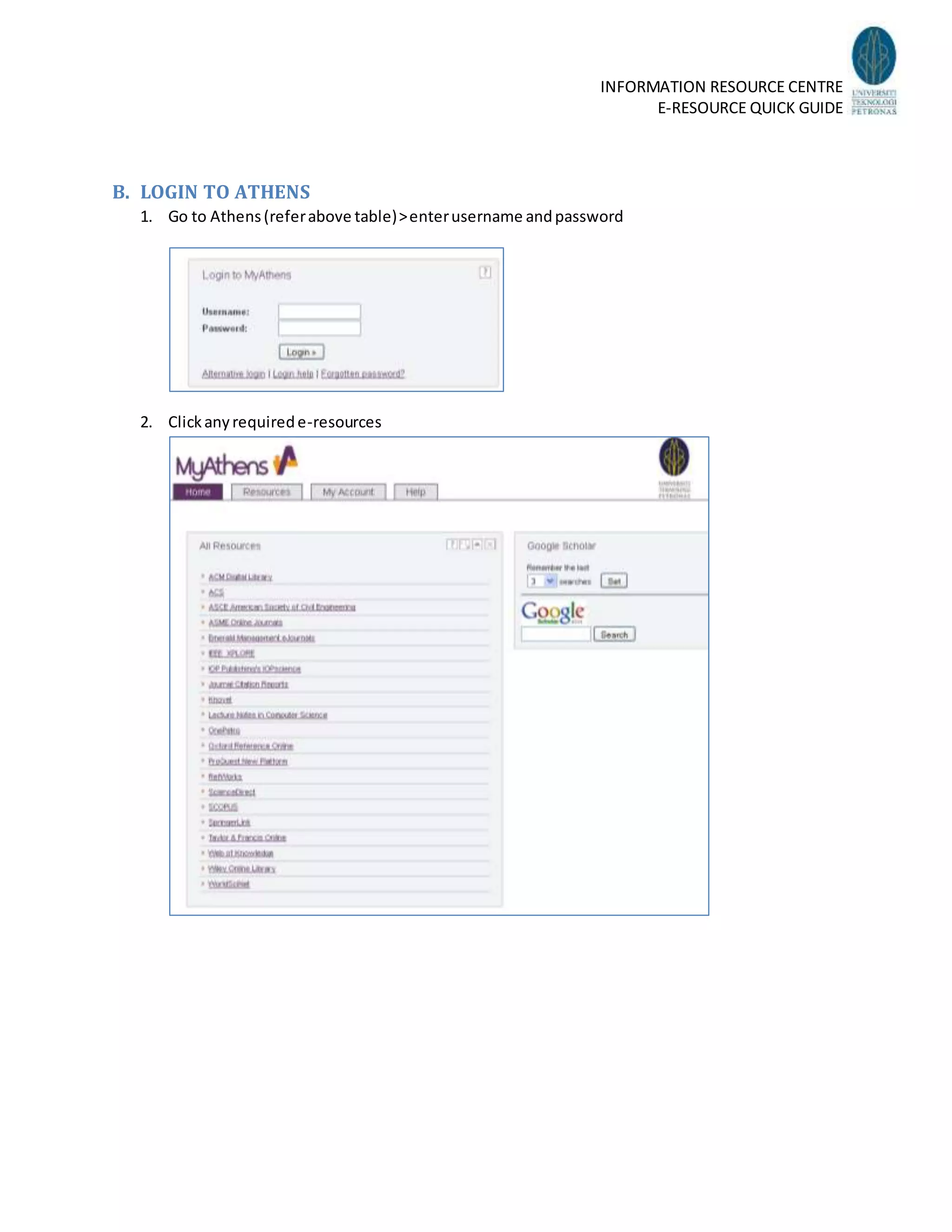 Quick guide open athens | DOCX