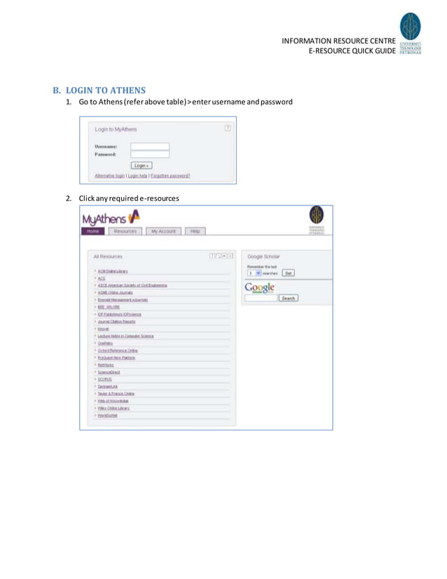 Quick guide open athens | DOCX