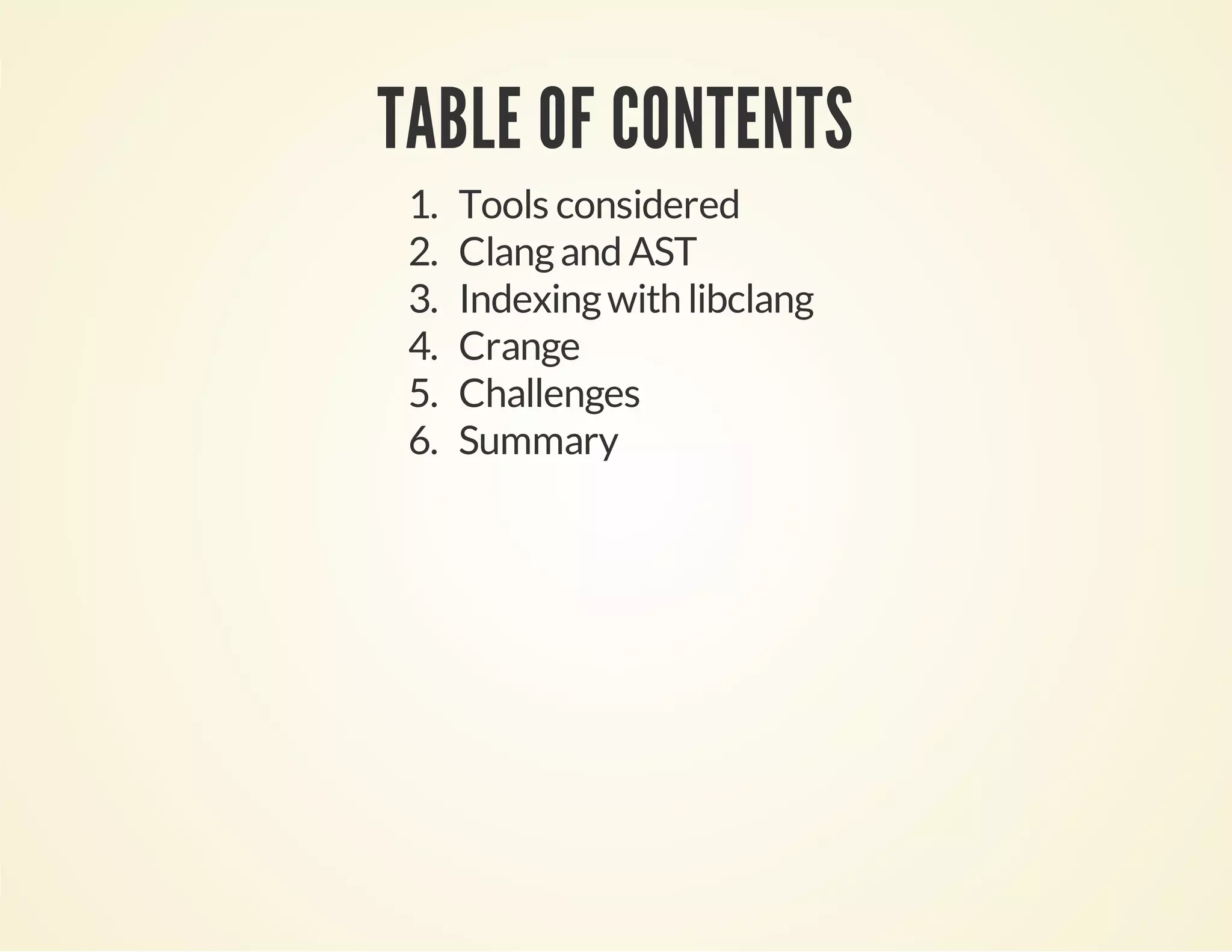 Crange: Clang based tool to index and cross-reference C/C++ source code | PDF