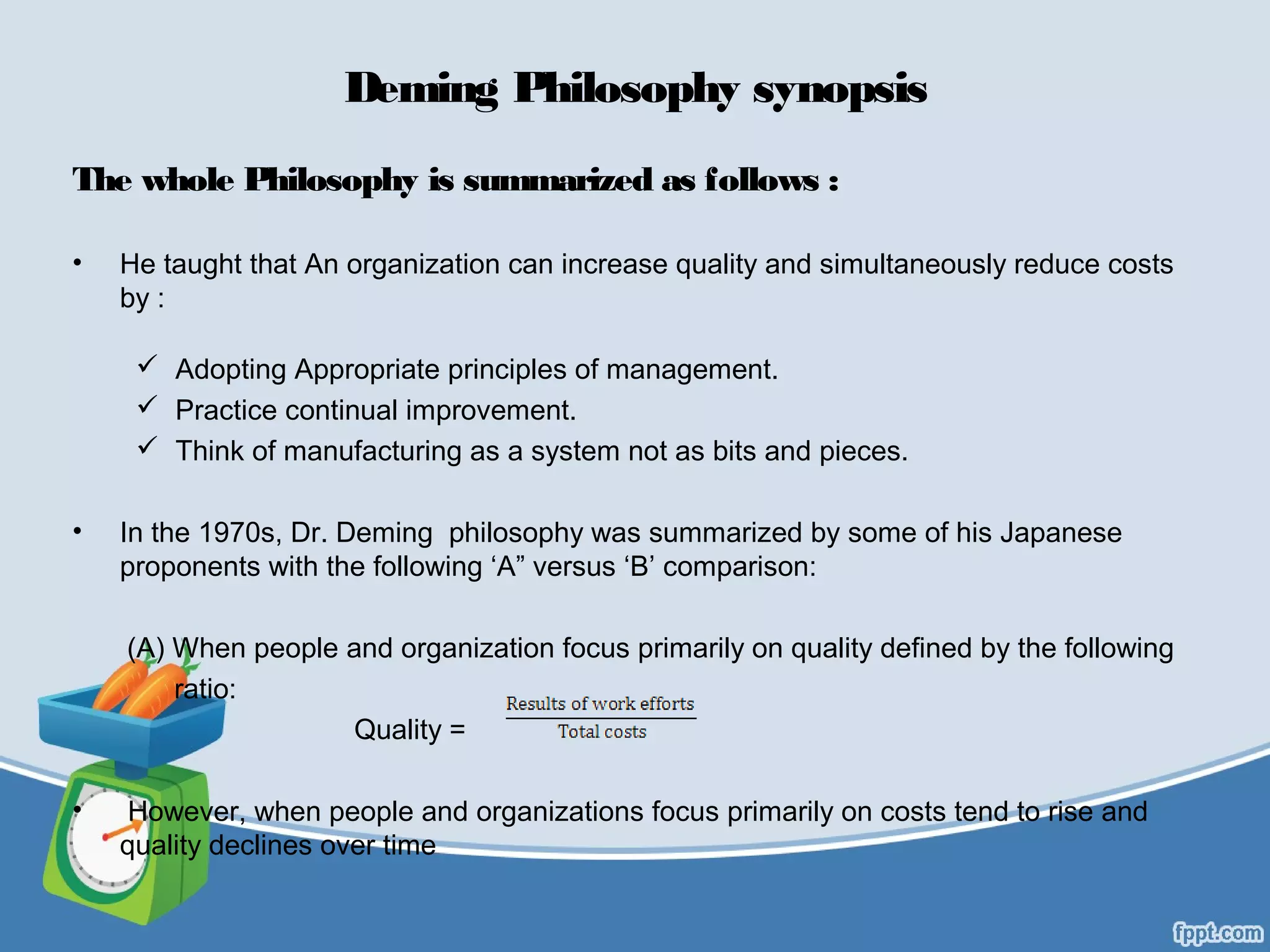 Presentation on Deming Philosophy | PPT