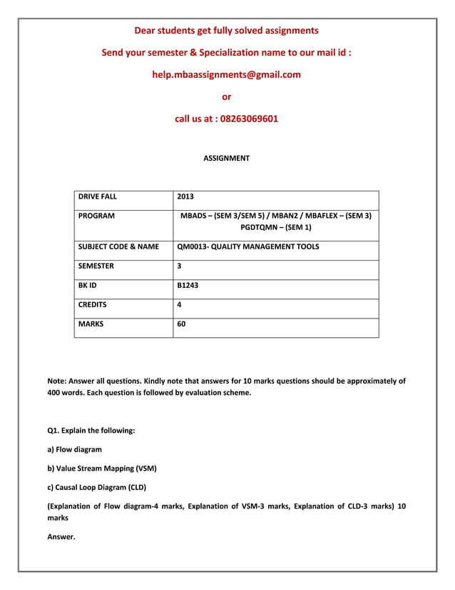Qm0013 quality management tools | DOCX | Mechanical and Industrial Engineering Industry | Industries